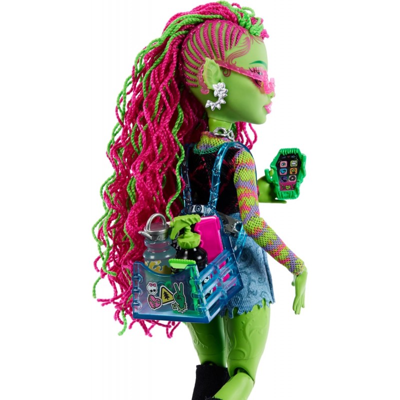 Monster High Venus McFlytrap Poupée avec chat Chewlian et accessoires